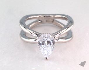 14K White Gold Criss Cross Diamond Solitaire | 17975W14